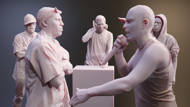 Realistic 3D Scan Hip Hop Mens Rappers 10 Models and Poses 3D-Modell in ...