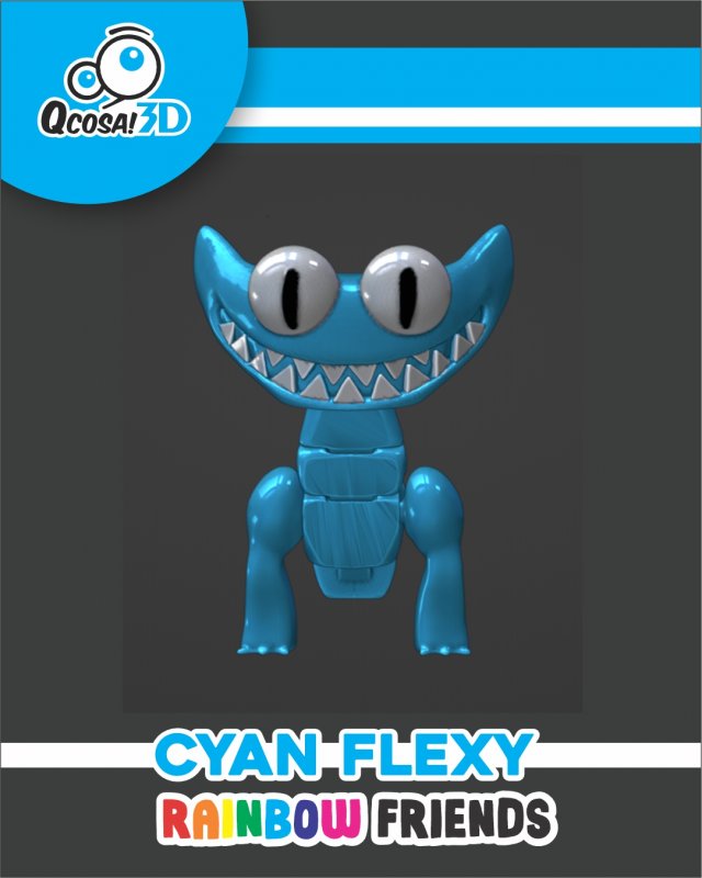 RAINBOW FRIENDS CYAN FLEXY 3D Print Model in Monsters & Creatures 3DExport