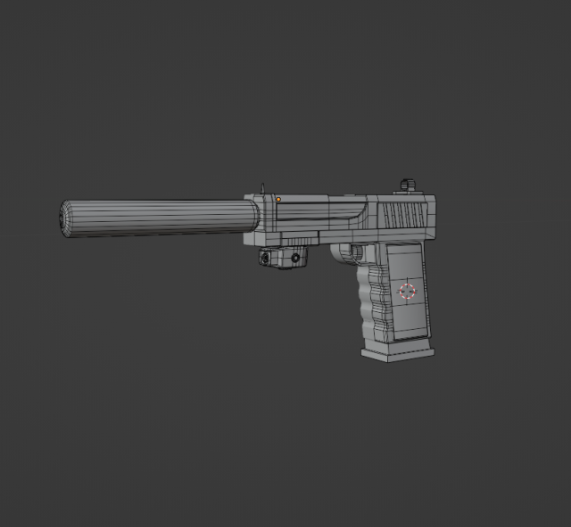Simple pistol 3D Model in Pistol 3DExport