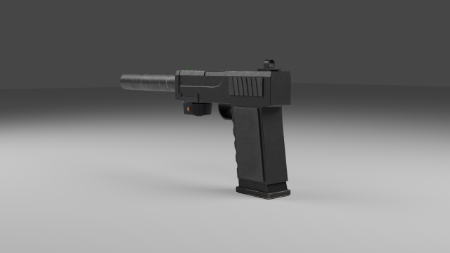 Simple pistol 3D Model in Pistol 3DExport