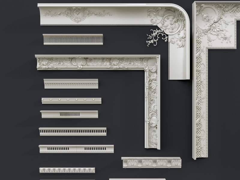 Classic carvings moldings 14 3D Model in Decoration 3DExport