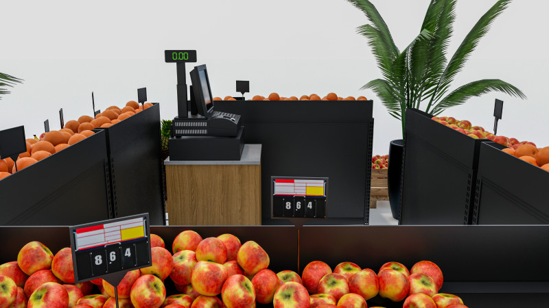 Fruits and vegetables Supermarket Grocery store showcase 1 3D Model in ...