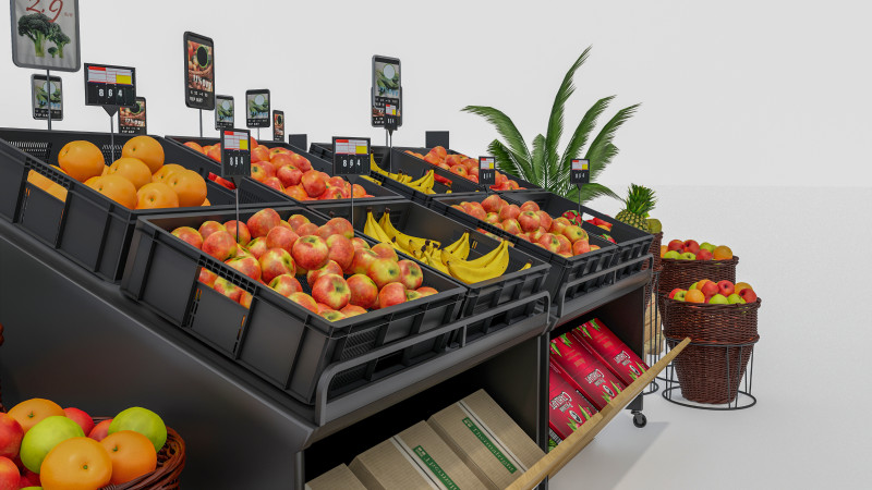 Fruits and vegetables Supermarket Grocery store showcase 2 3D Model in ...