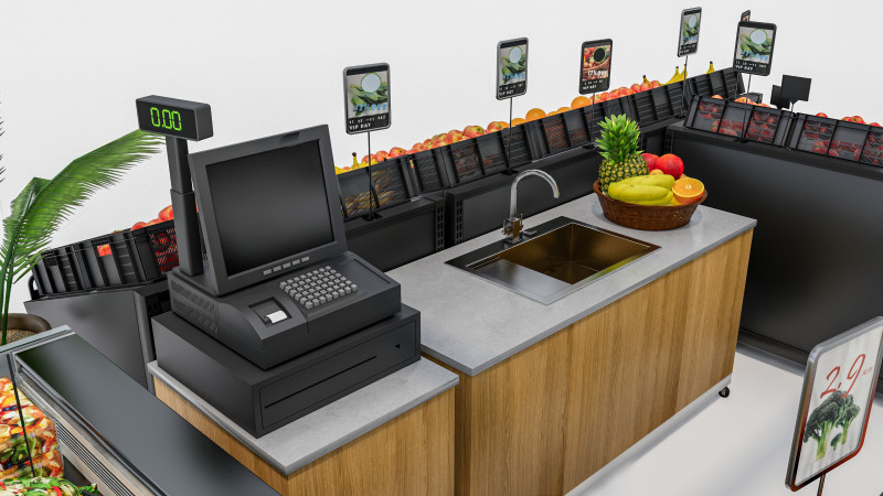 Fruits and vegetables Supermarket Grocery store showcase 2 3D Model in ...