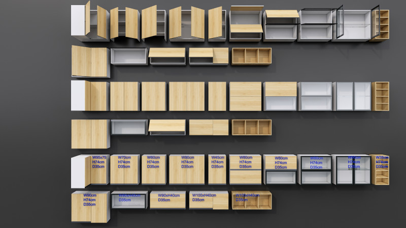 Kitchens and closets library of dynamic blocks Kitchen wall cabinet 3D ...