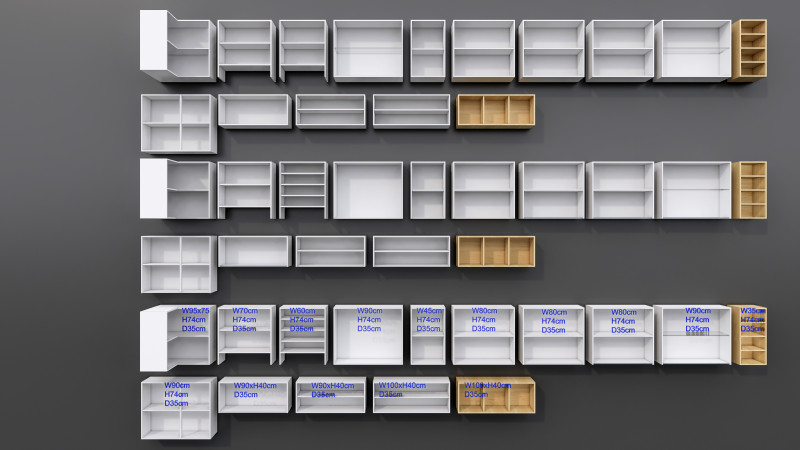 Kitchens and closets library of dynamic blocks Kitchen wall cabinet 3D ...