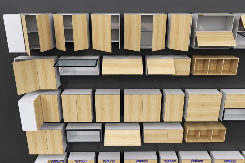 Kitchens and closets library of dynamic blocks Kitchen wall cabinet 3D ...