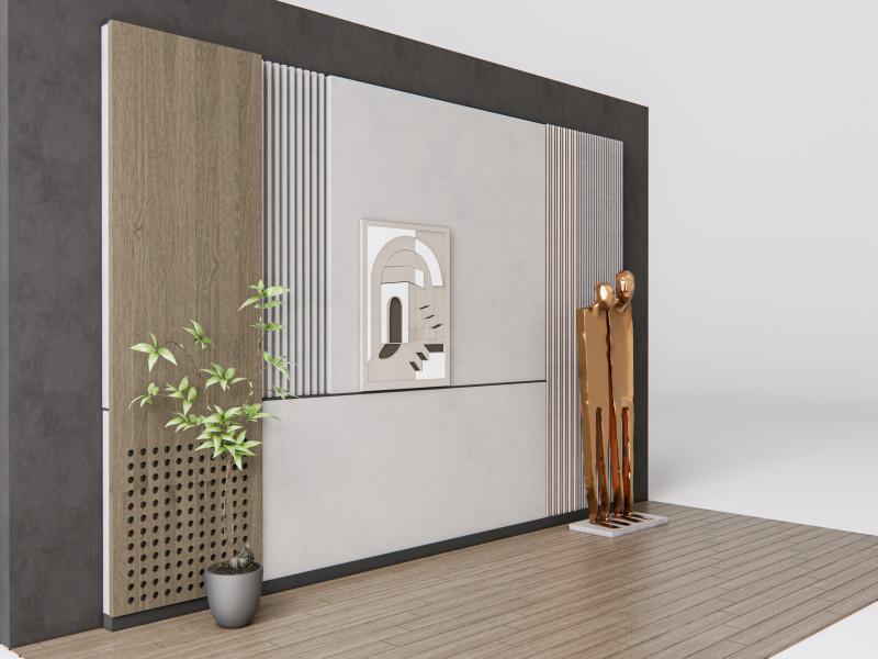 Wall Panel 3D wall panel 3d panel Backdrop 3 3D Model in Hall 3DExport