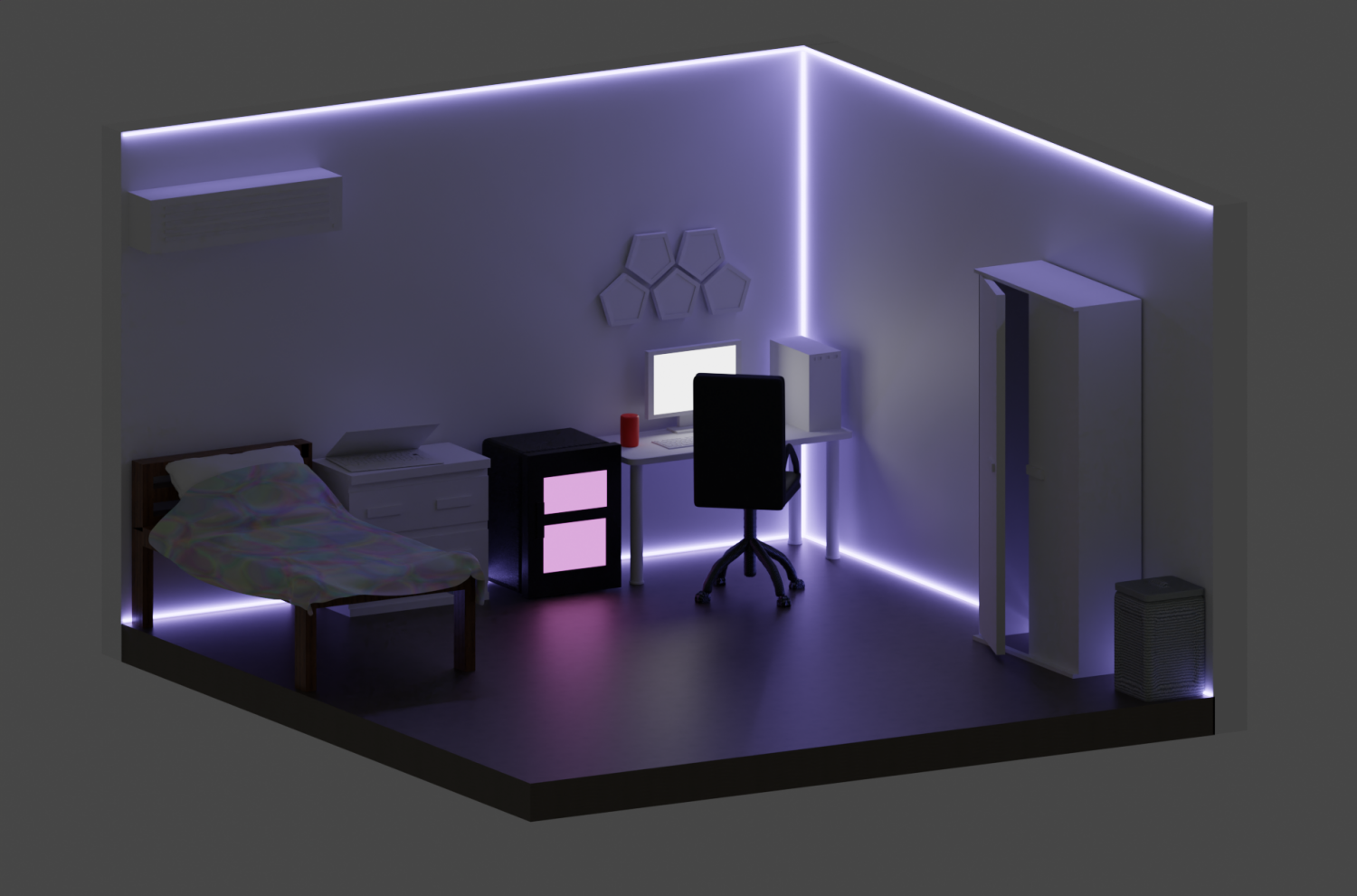 Gaming Room CG Textures in 3D Renders 3DExport