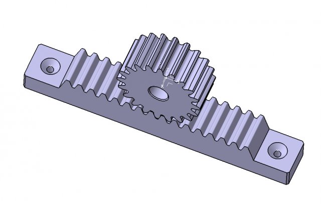 Rack and Pinion Assembly 3D Model in Parts 3DExport