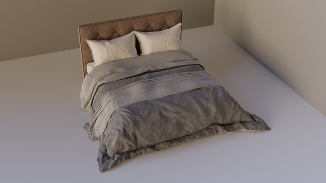 Bed 3D Model in Bedroom 3DExport