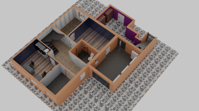 Large family house exterior and interior design 3D Model in Buildings ...