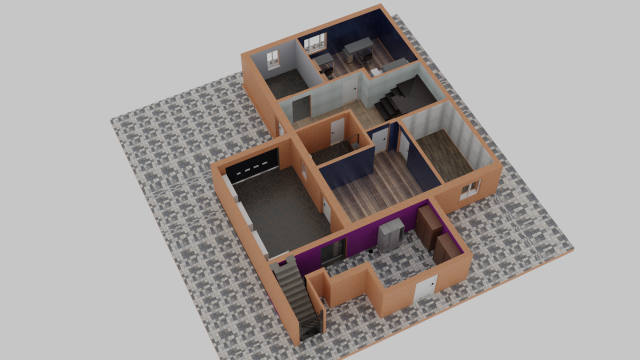 Large family house exterior and interior design 3D Model in Buildings ...