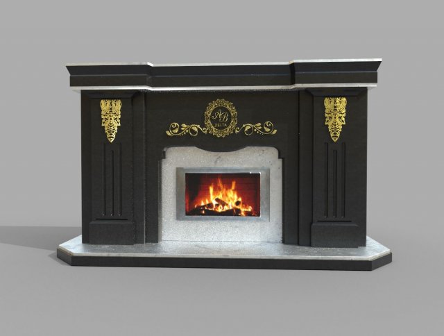 Fireplace Free 3D Model in Living Room 3DExport