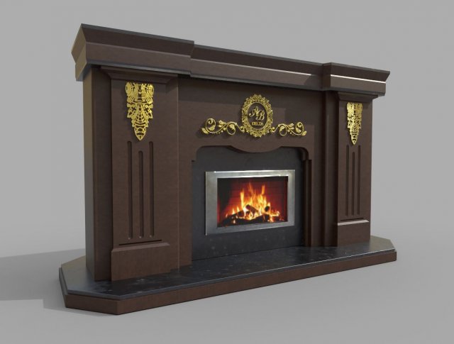 Fireplace Free 3D Model in Living Room 3DExport