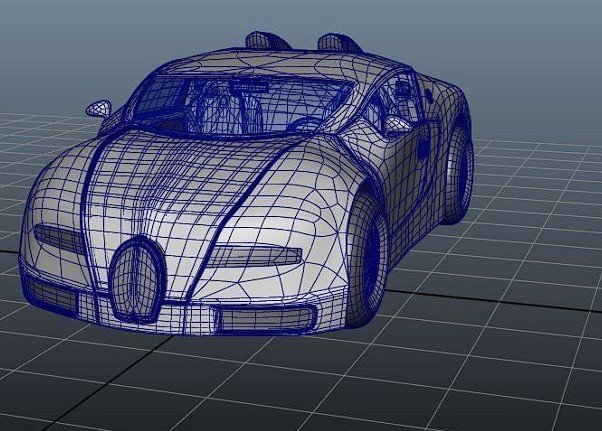 Bugatti Veyron with interior low-poly 3D Model in Royal Cars 3DExport