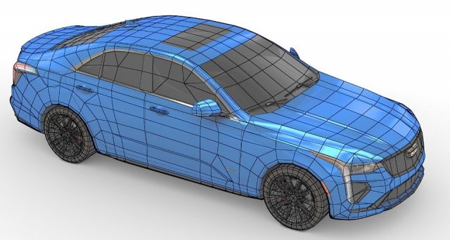 Cadillac CT4 V 2022 low-poly 3D Model in Sedan 3DExport