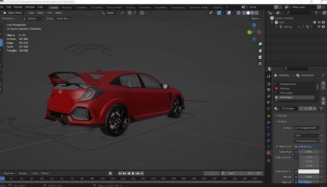 2018 Honda Civic Type R 3D Model in Sport Cars 3DExport