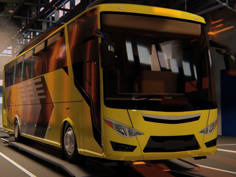 Bus indonésien Ecoline Rahayu Santosa Coach Bus Modèle 3D in Van et ...