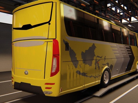 Bus indonésien Ecoline Rahayu Santosa Coach Bus Modèle 3D in Van et ...