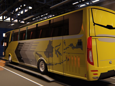 Bus indonésien Ecoline Rahayu Santosa Coach Bus Modèle 3D in Van et ...
