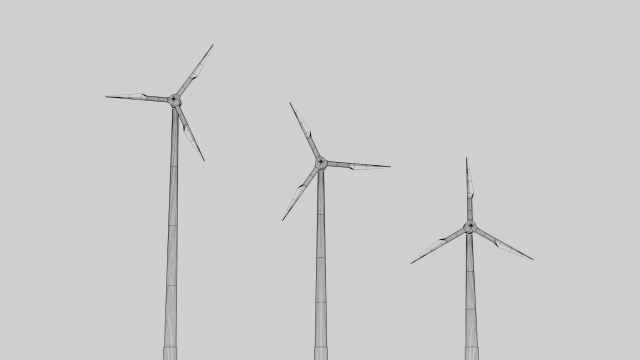 Wind Turbine Low poly Low-poly 3D Model in Environment 3DExport