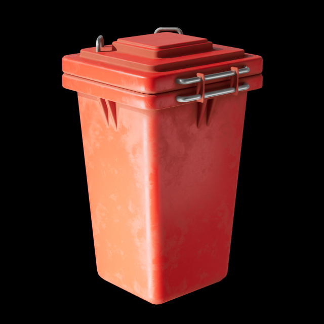 Recycle Trash Garbage Cans Low Poly 3D Low-poly 3D Model in Environment ...
