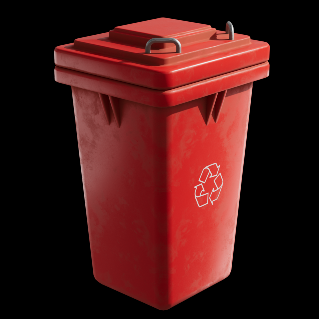 Recycle Trash Garbage Cans Low Poly 3D Low-poly 3D Model in Environment ...