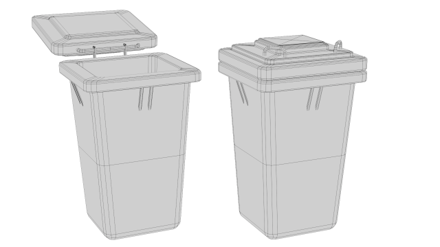 Recycle Trash Garbage Cans Low Poly 3D Low-poly 3D Model in Environment ...