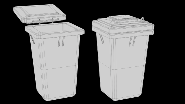 Recycle Trash Garbage Cans Low Poly 3D Low-poly 3D Model in Environment ...