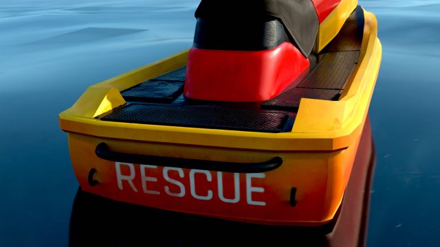 Rescue Jet Ski Water scooter Aquabike Hydrocycle Jet boat Low-poly 3D ...