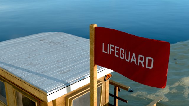 Lifestation post Lifeguard station Beach safety Low-poly 3D Модель in ...