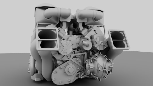 Bugatti Engine 3D Model in Sport Cars 3DExport