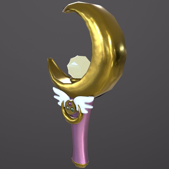 Lunar Prism Sailor Moons Magical Staff Low-poly 3D Model in Toys 3DExport