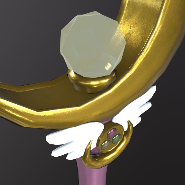 Lunar Prism Sailor Moons Magical Staff Low-poly 3D Model in Toys 3DExport