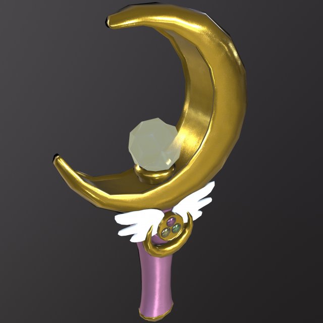 Lunar Prism Sailor Moons Magical Staff Low-poly 3D Model in Toys 3DExport