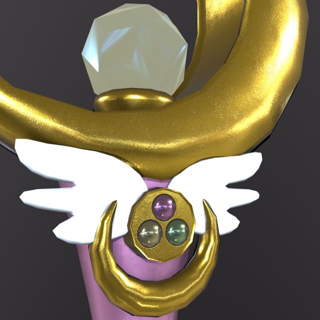 Lunar Prism Sailor Moons Magical Staff Low-poly 3D Model in Toys 3DExport