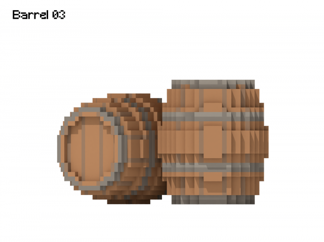 Voxel Wooden Wine Barrel Collection 3D Model in Fantasy 3DExport