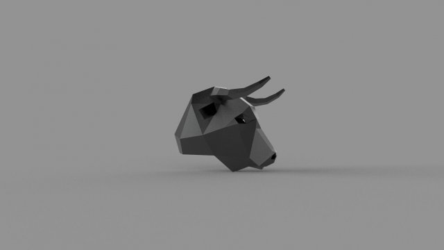 3D LOW POLY BULL HEAD MASK PRINTABLE MODEL 3D Model in Bull 3DExport