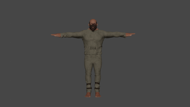 Mental Hospital Bigboy Patient Character 3D Model in Man 3DExport