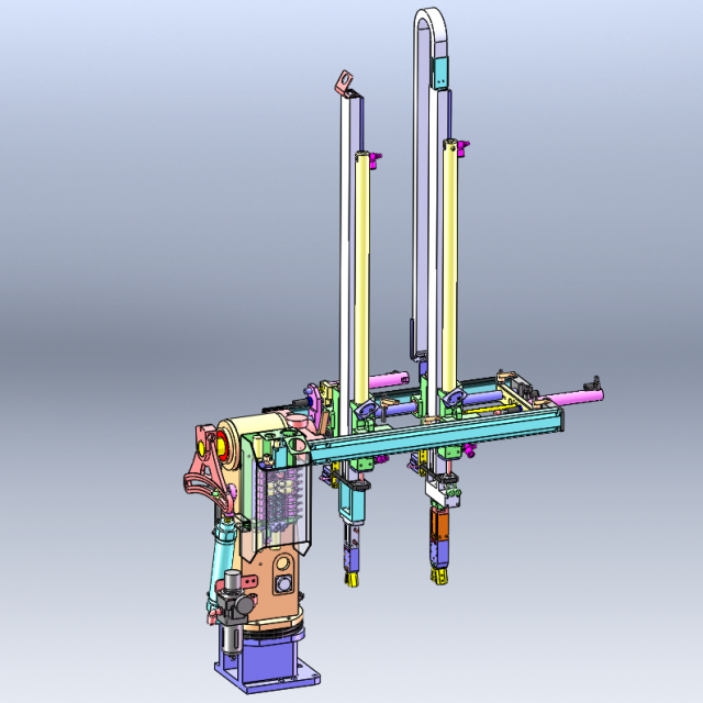 4-Axis Robotic Arm 650 Dual-Position Automatic Loading and Unloading Machine 3D Model in ...