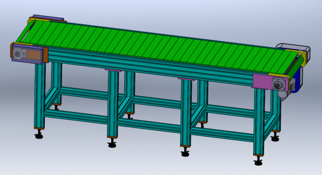 2-Meter Conveyor 3D Model in Machines 3DExport