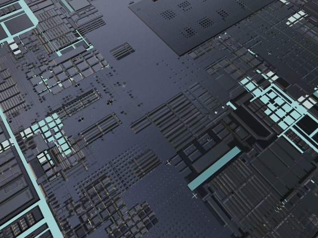 Processor chip 3D Model in Computer 3DExport