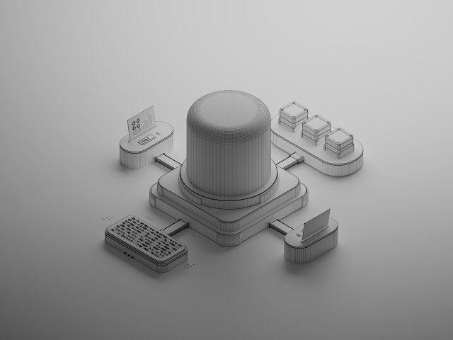 Artificial intelligence server 3D Model in Computer 3DExport