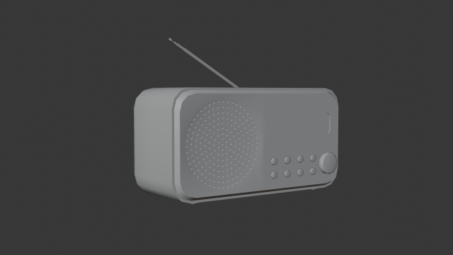 Radio 3D Model in Audio 3DExport