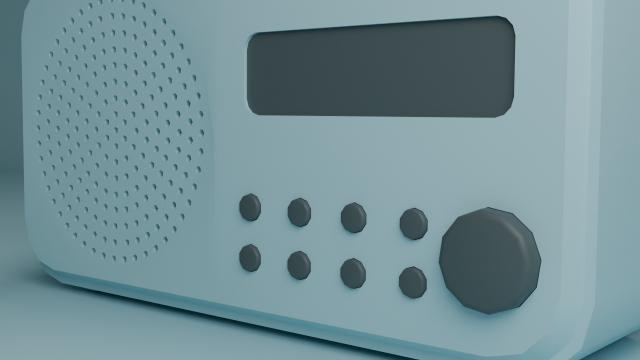 Radio 3D Model in Audio 3DExport