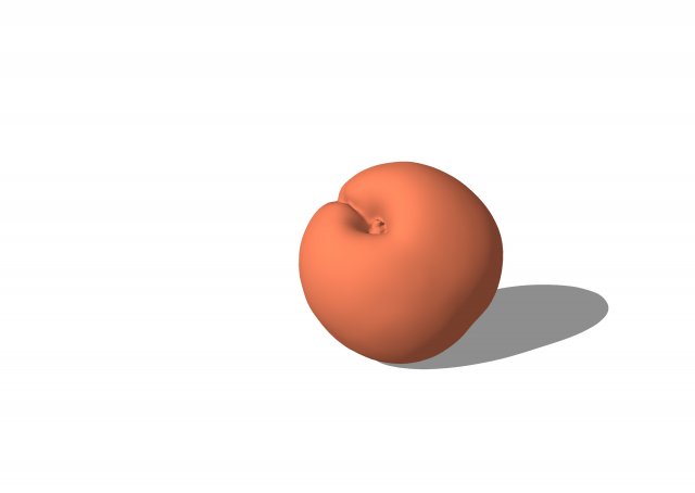 Peach photoscan 3D Model in Fruit 3DExport