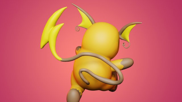 Raichu 3D Model in Cartoon 3DExport