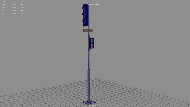 Urban traffic light 3D Model in Cityscapes 3DExport