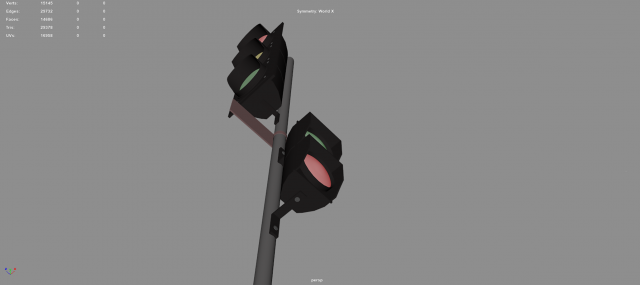 Urban traffic light 3D Model in Cityscapes 3DExport